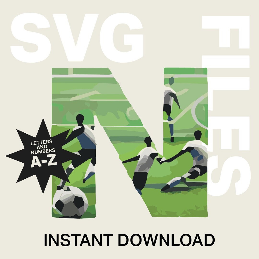 Soccer Alphabet Letters and Numbers SVG Bundle Designs Soccer Ball ...
