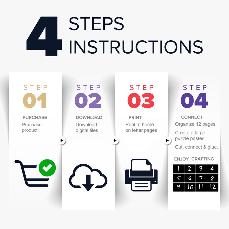 100 Squares Poster DO IT YOURSELF Print at Home on 12 Pages Letter Size ...