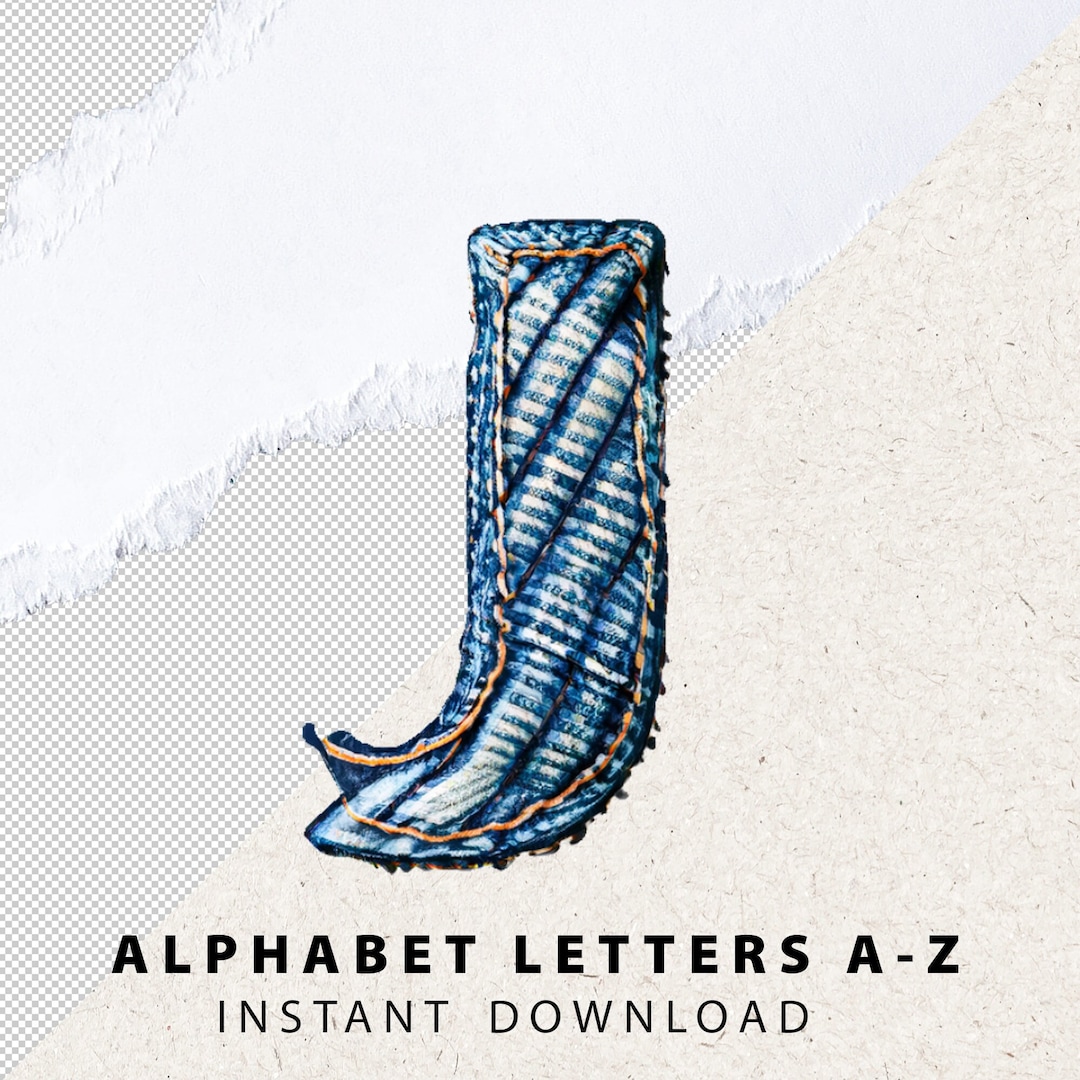 Denim Jeans PNG Letters and Numbers Set Jeans Bundle A-Z Alphabet Ai ...