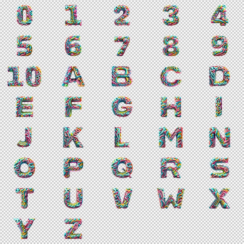 Candy Slime PNG Letters & Numbers, Ai-generated (digital Download) - Etsy