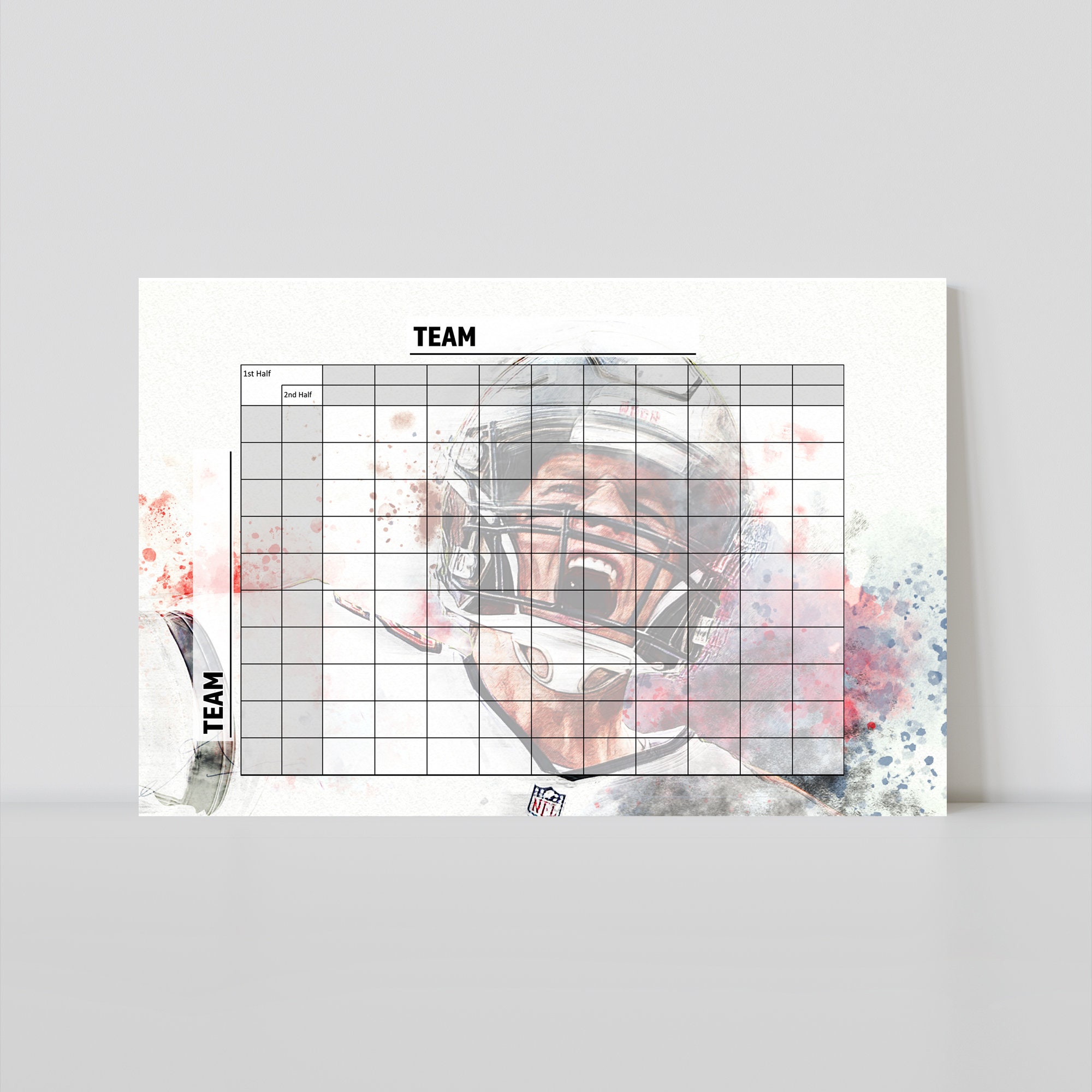 Printable Super Bowl Squares Halftime 100 | Squares Game | Instant ...