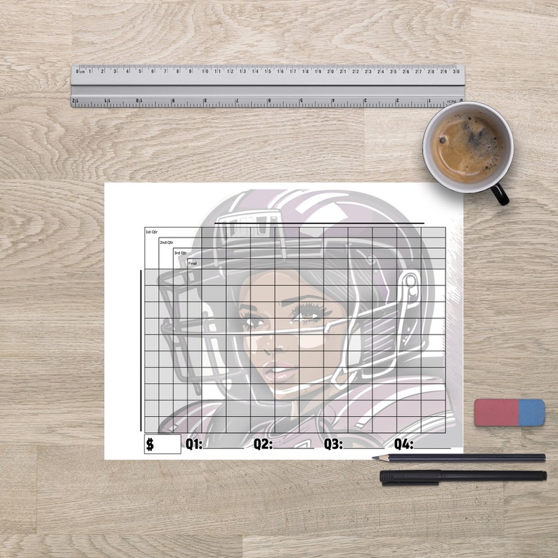 2024 Super Bowl LVIII Numbered Quarters Grid, Printable 100 Squares ...