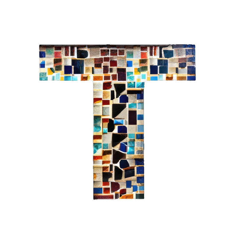 Mosaic Tiles Alphabet & Numbers PNG Set (digital Download) - Etsy