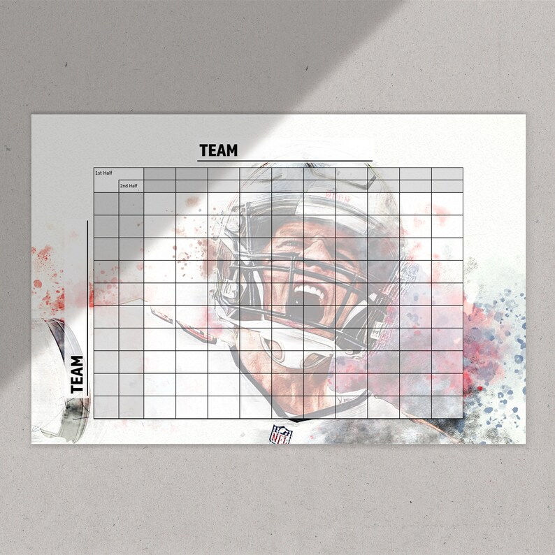 Printable Super Bowl Squares Halftime 100 | Squares Game | Instant ...