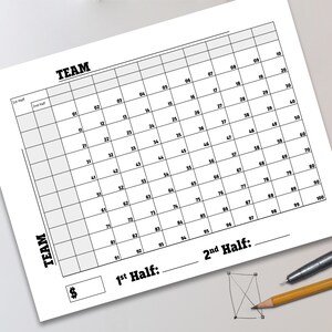 Printable Football Squares Halftime 100 Numbers Squares Game Instant ...