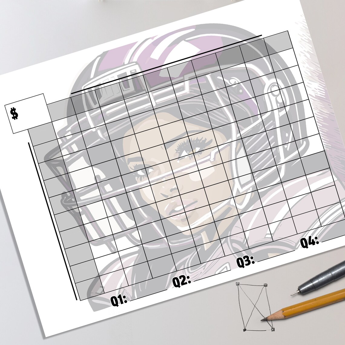 Super Bowl 2024 LVIII Printable Game Page, 100 Squares Football Pool ...