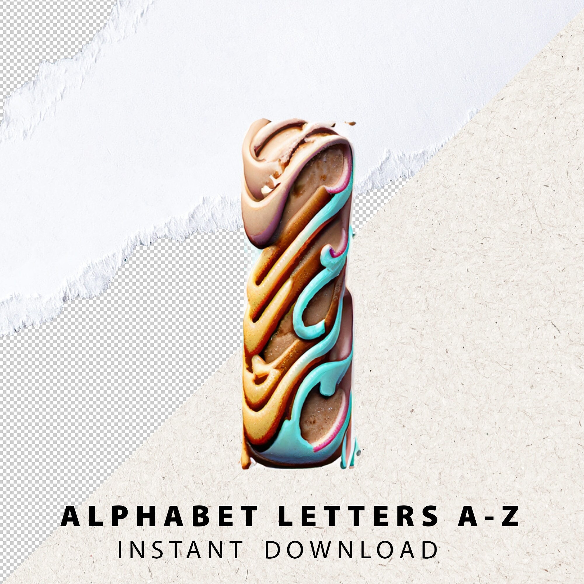 Ice Cream Letters PNG Numbers Set Ice Cream Bundle A-Z Alphabet Ai ...