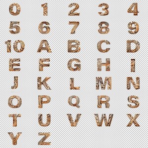 Wood Grain PNG Letters and Numbers Set (digital Download) - Etsy