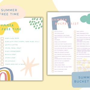 Printable Summer Checklist Summer Chores List Summer Free Time List ...