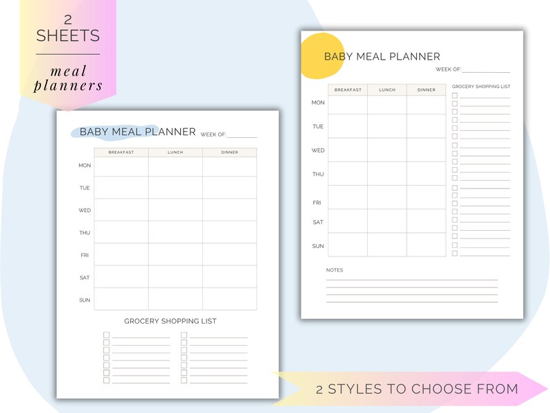 Baby Meal Planner Printable | Baby Food Tracker | Baby Food Diary ...