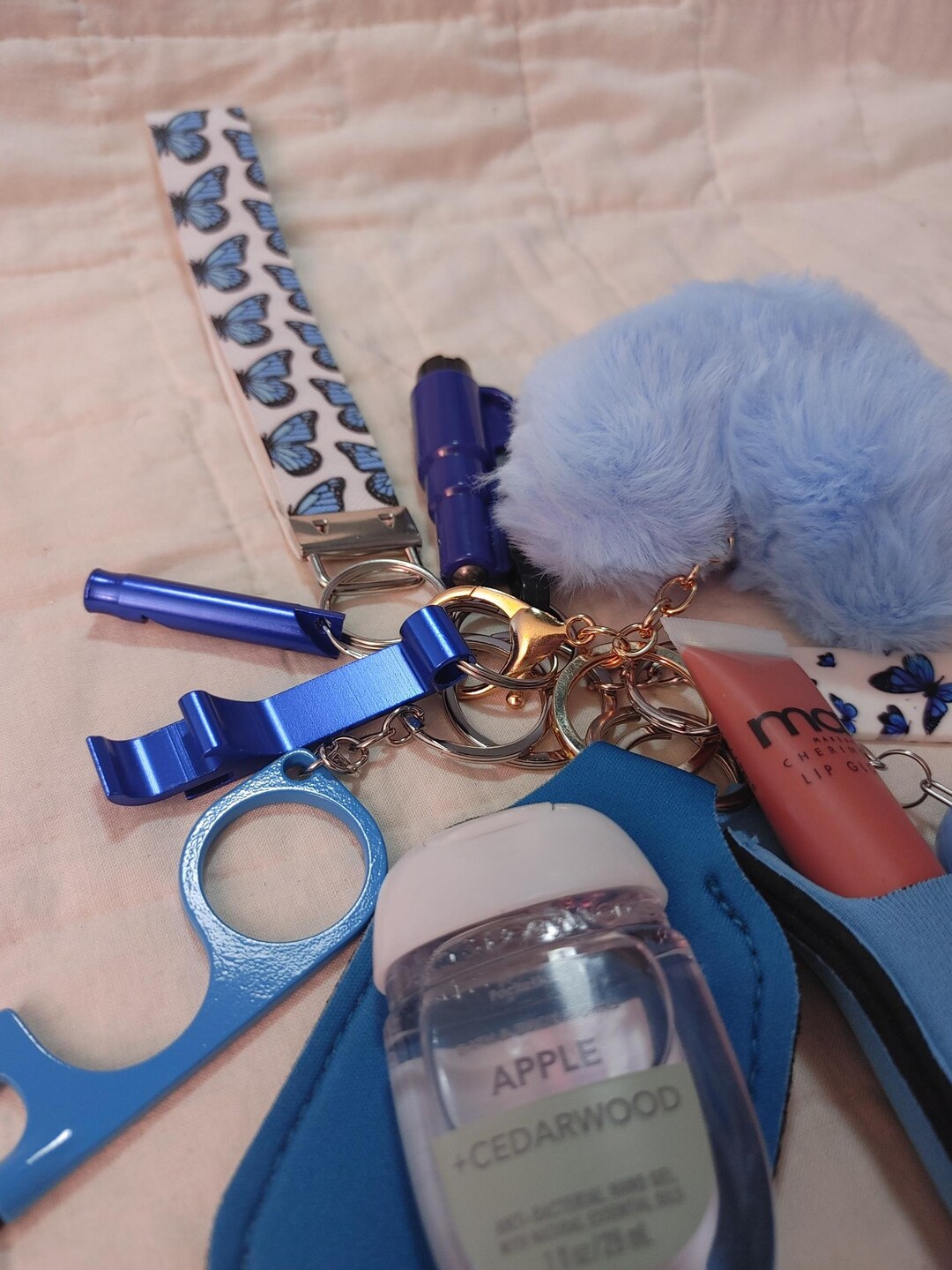 Blue Butterfly Safety Keychain - Etsy