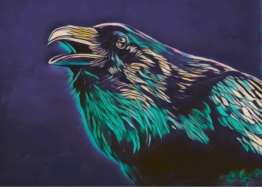The Raven (stylized) - Etsy