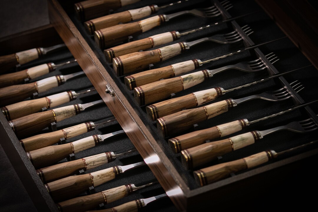 Cutlery Set Wood and Deer 24 Units - Etsy