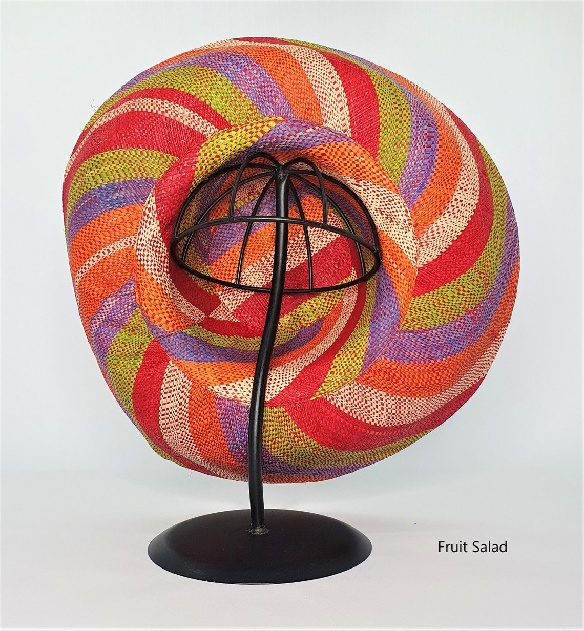 Raffia Curve Brim Hat Standard Brim in Fruit Salad - Etsy