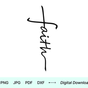 Faith Cross - Vertical SVG, Faith Clipart, Circut Silhouette T-shirt ...