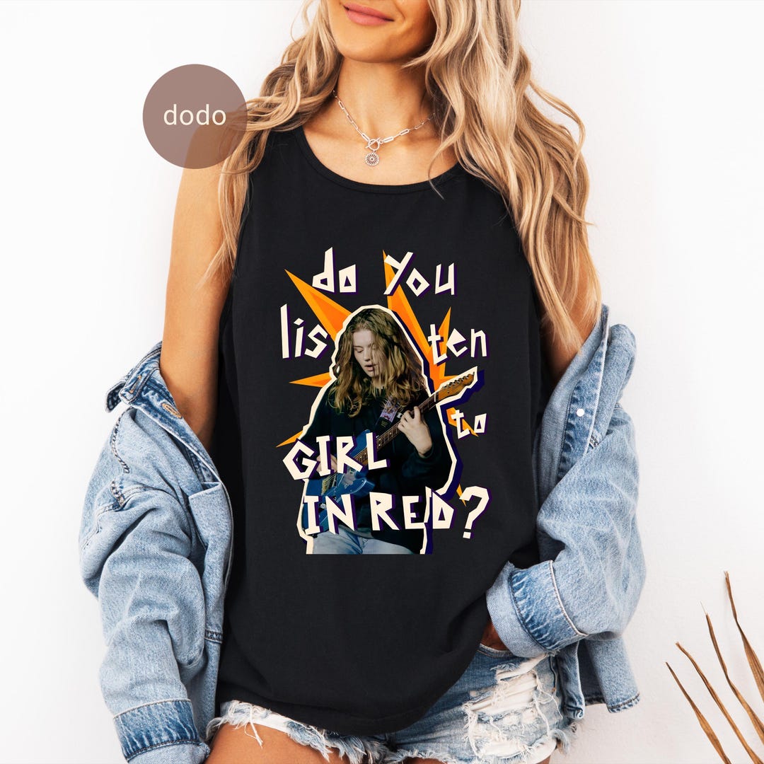 Premium Girl in Red Tank Top - Pop Music Top - Confession Single - Girl ...