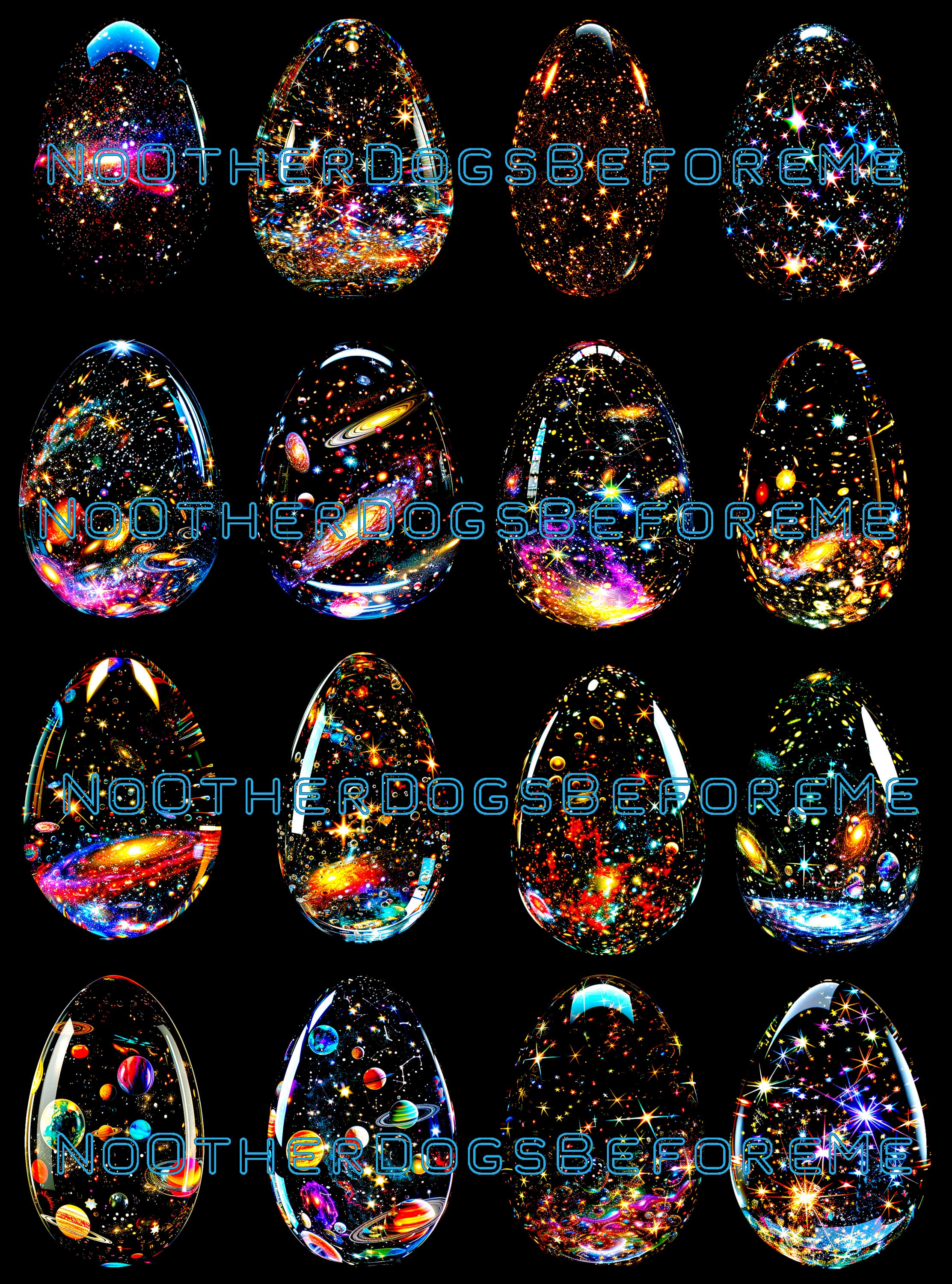 Space Easter Eggs Clipart: Starry Galaxy PNG (digital Download) - Etsy