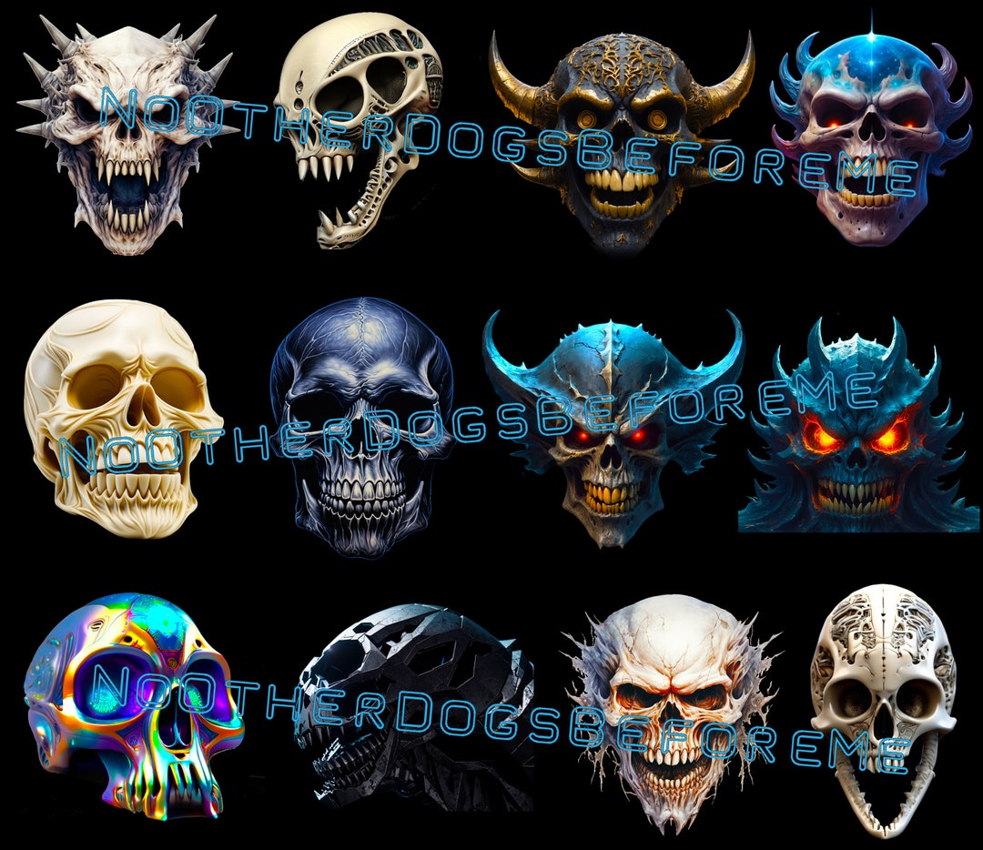 Alien Skulls Clipart PNG, Skull Clipart, Skull Illustration, Occult ...
