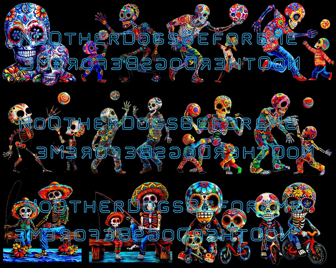 Sugar Skulls Father Day Theme Clipart PNG, Skeleton Art, Skull ...