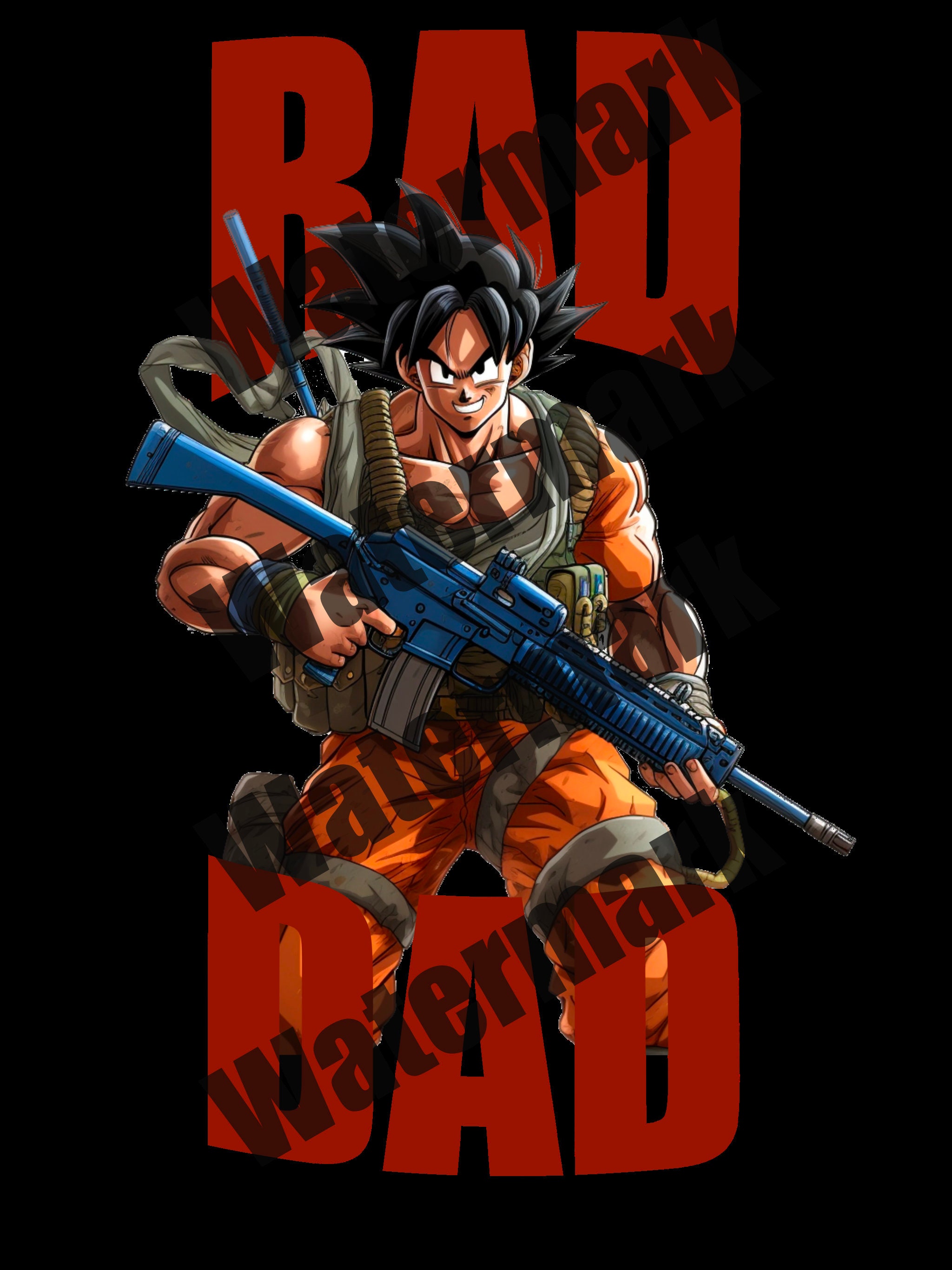 Rad Dad Goku Png, | Goku Machine Gun Png | Father's Day Anime Cartoon ...