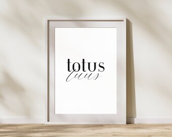 Totus Tuus Maria Art Print, Rosary Art, Catholic Print for Home and ...
