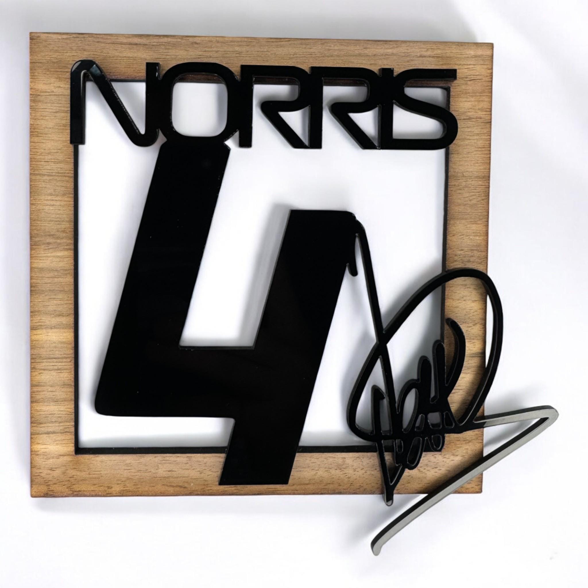 Lando Norris Art Formula 1 Signature Outline Frame F1 Wall Art Mclaren ...