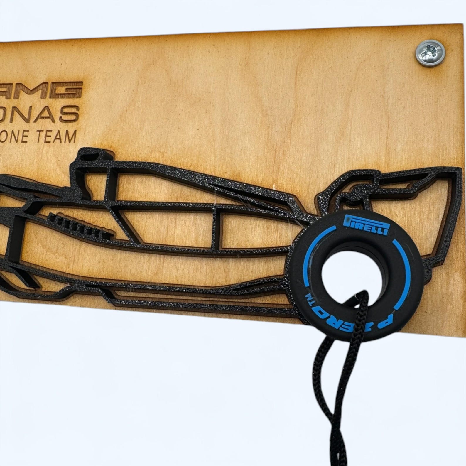 Formula 1 Printed Wall Art With F1 Tyre Keychain Holders Mercedes AMG ...