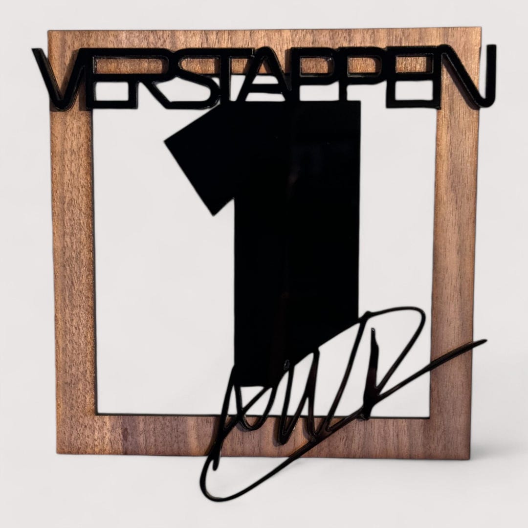 Max Verstappen Art Formula 1 Signature Outline Rahmen F1 Wandkunst ...