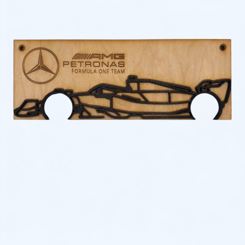 Formula 1 Printed Wall Art With F1 Tyre Keychain Holders - Mercedes AMG ...
