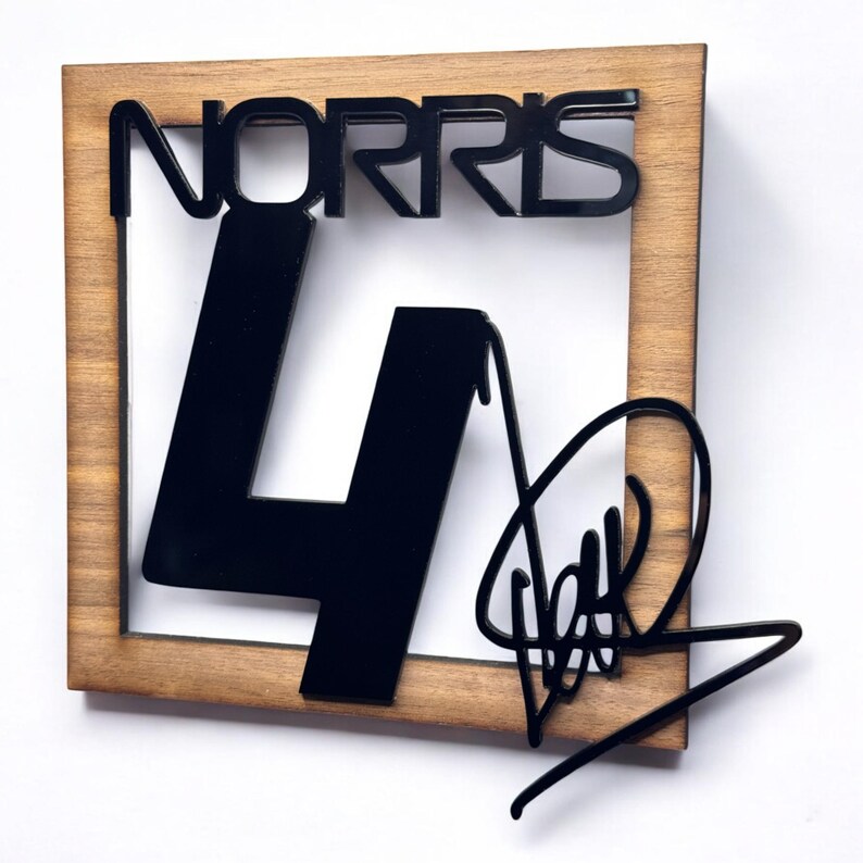 Lando Norris Art Formula 1 Signature Outline Frame F1 Wall Art Mclaren ...