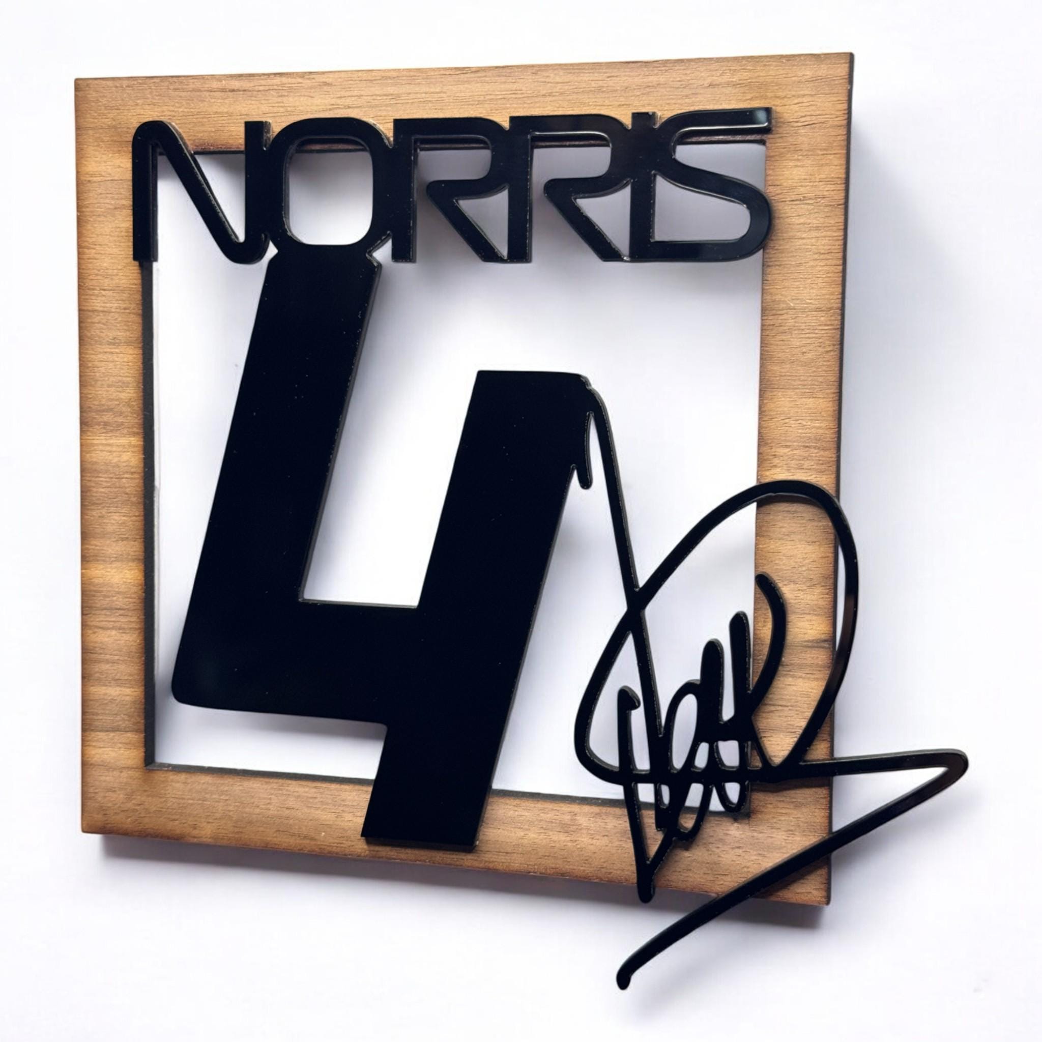 Lando Norris Art Formula 1 Signature Outline Frame F1 Wall Art Mclaren ...
