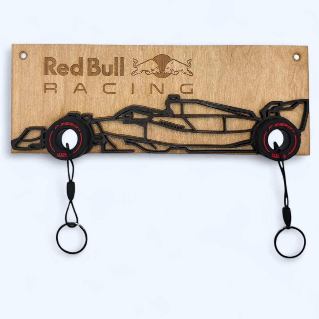 Formula 1 Printed Wall Art With F1 Tyre Keychain Holders - Red Bull ...