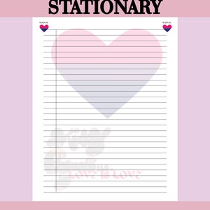 Printable Letter Writing Paper, Pride LGBTQ Love Flag 8 Page Collection ...