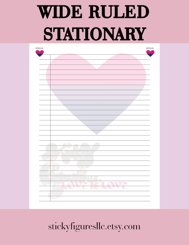 Printable Letter Writing Paper, Pride LGBTQ Love Flag 8 Page Collection ...
