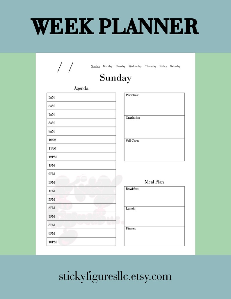 Daily Planner, Undated Weekly Planner, Monthly Planner, Digital and ...