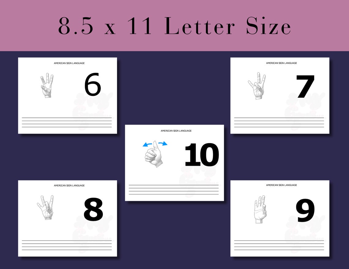 American Sign Language Numbers, ASL Flash Cards, ASL Digital Prints ...