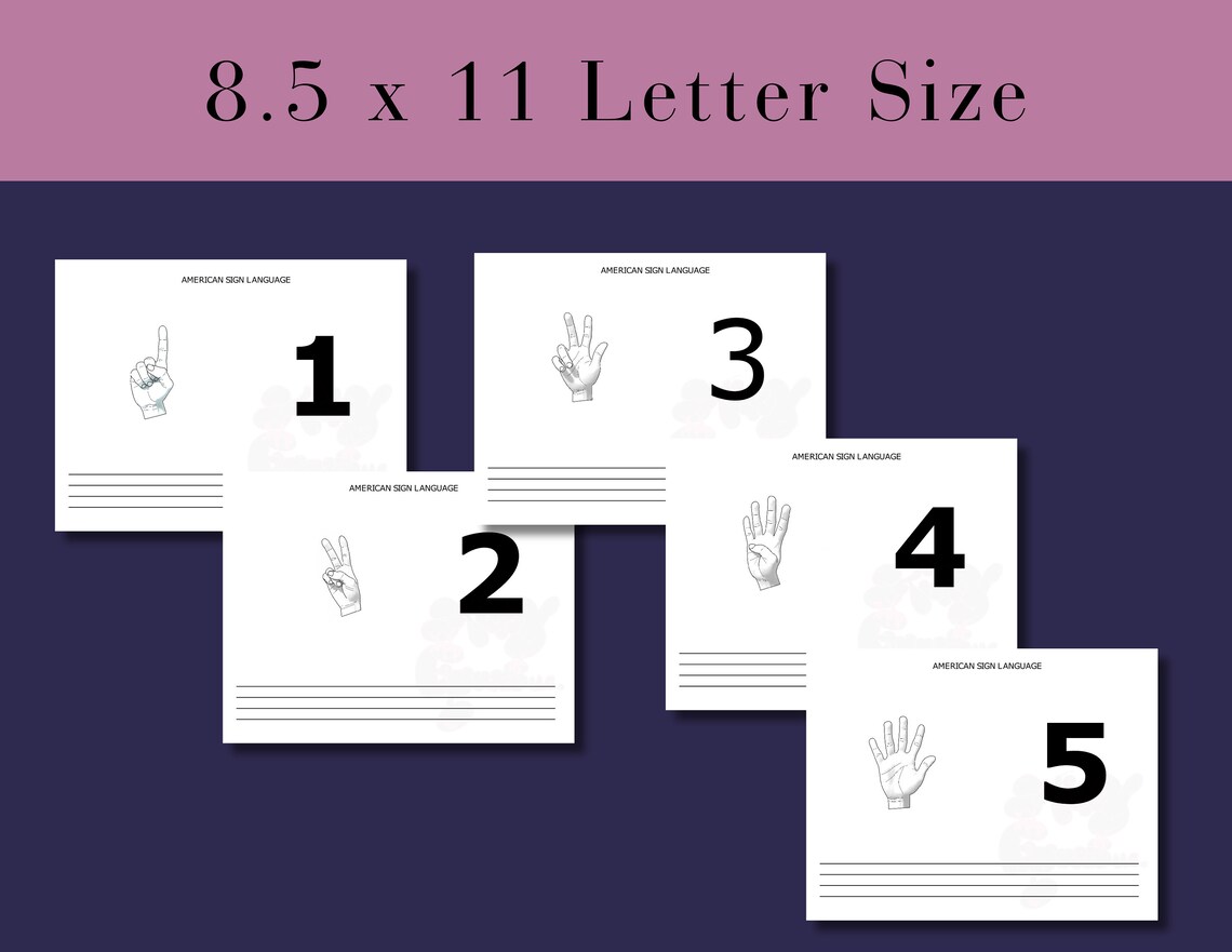 American Sign Language Numbers, ASL Flash Cards, ASL Digital Prints ...