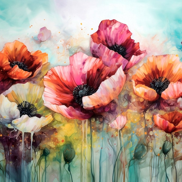 Drippy Watercolor - Etsy