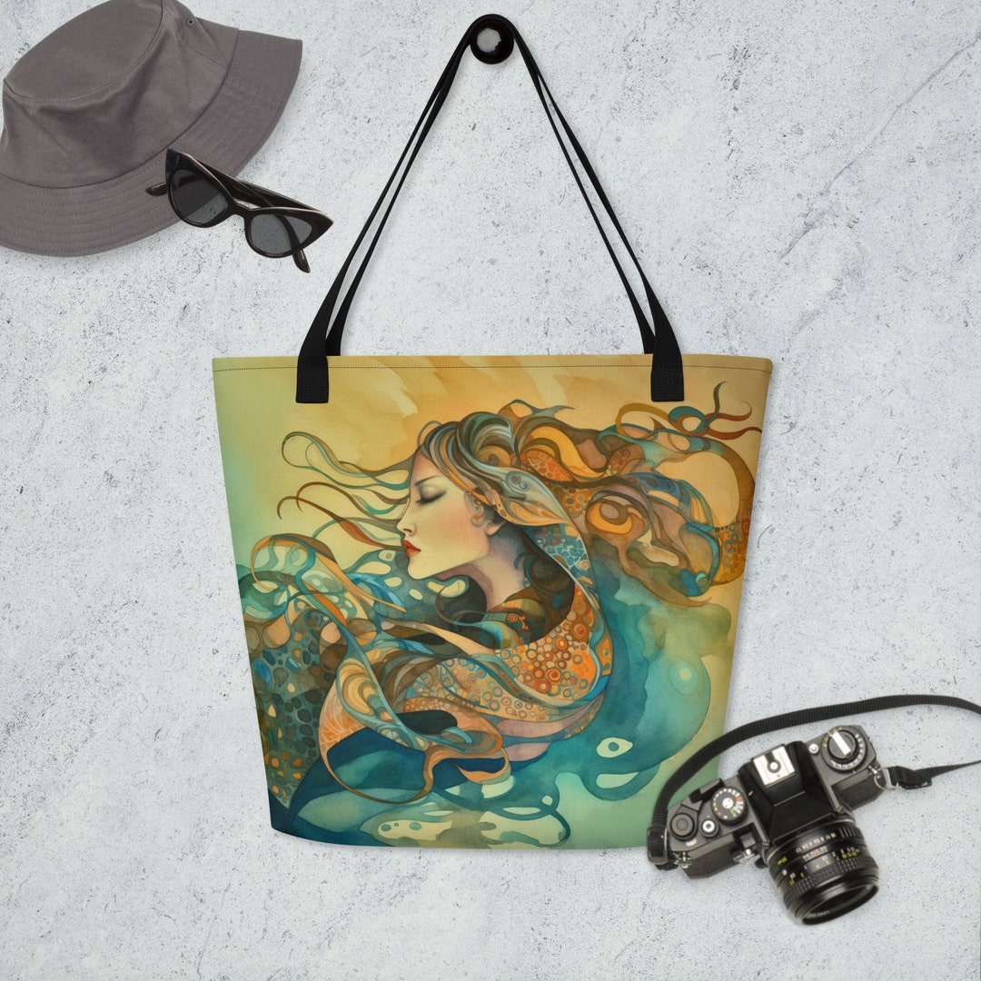 Abstract Woman Artistic Tote Large Capacity Unique Statement Shoulder ...