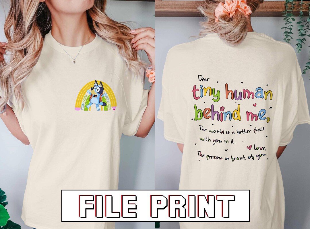 Bluey Dear Tiny Humans Behind Me Png Bluey Teacher Gift Bluey - Etsy