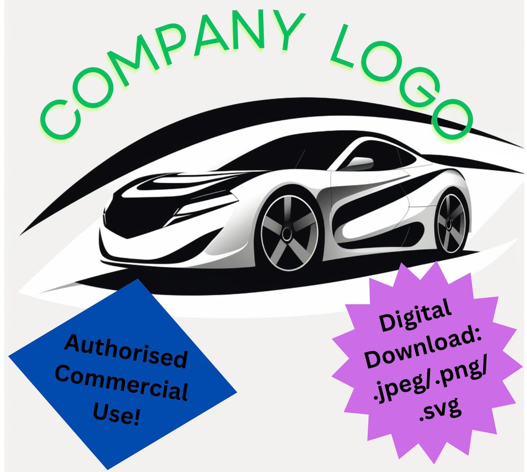 Logo for Commercial Use, Car Shape. Black and White. Solid Geometric ...