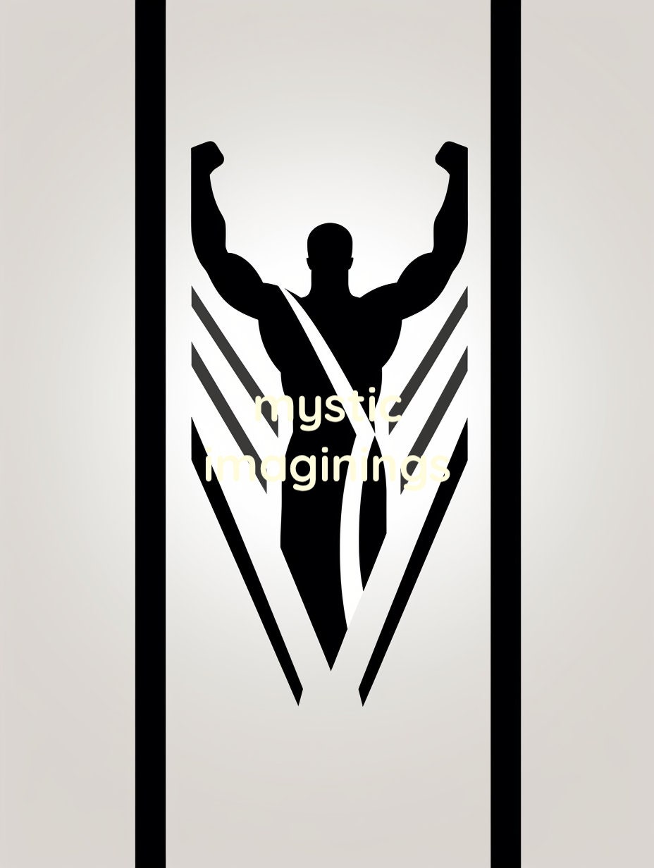 Logo for Commercial Use, Athlete Shape. Black and White. Solid ...