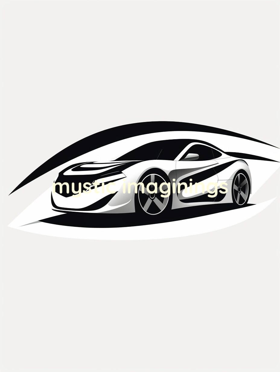 Logo for Commercial Use, Car Shape. Black and White. Solid Geometric ...
