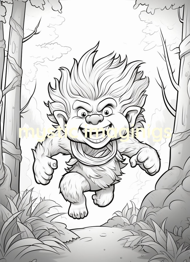 Printable Troll Coloring Pages for Kids. Twelve Colorings. Digital Pdf ...