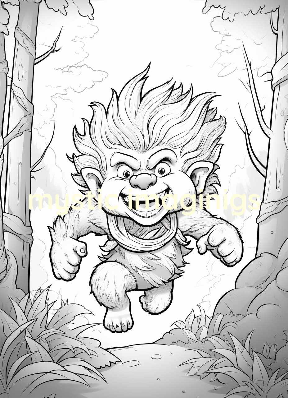 Printable Troll Coloring Pages for Kids. Twelve Colorings. Digital Pdf ...