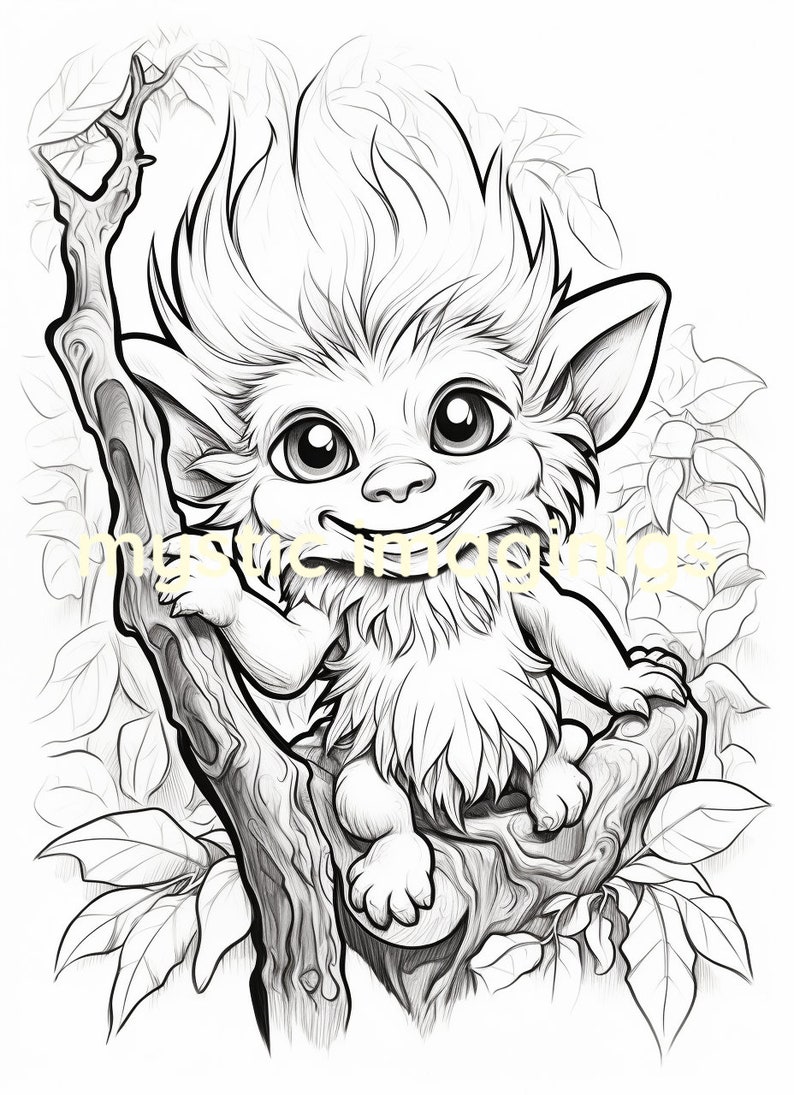 Printable Troll Coloring Pages for Kids. Twelve Colorings. Digital Pdf ...