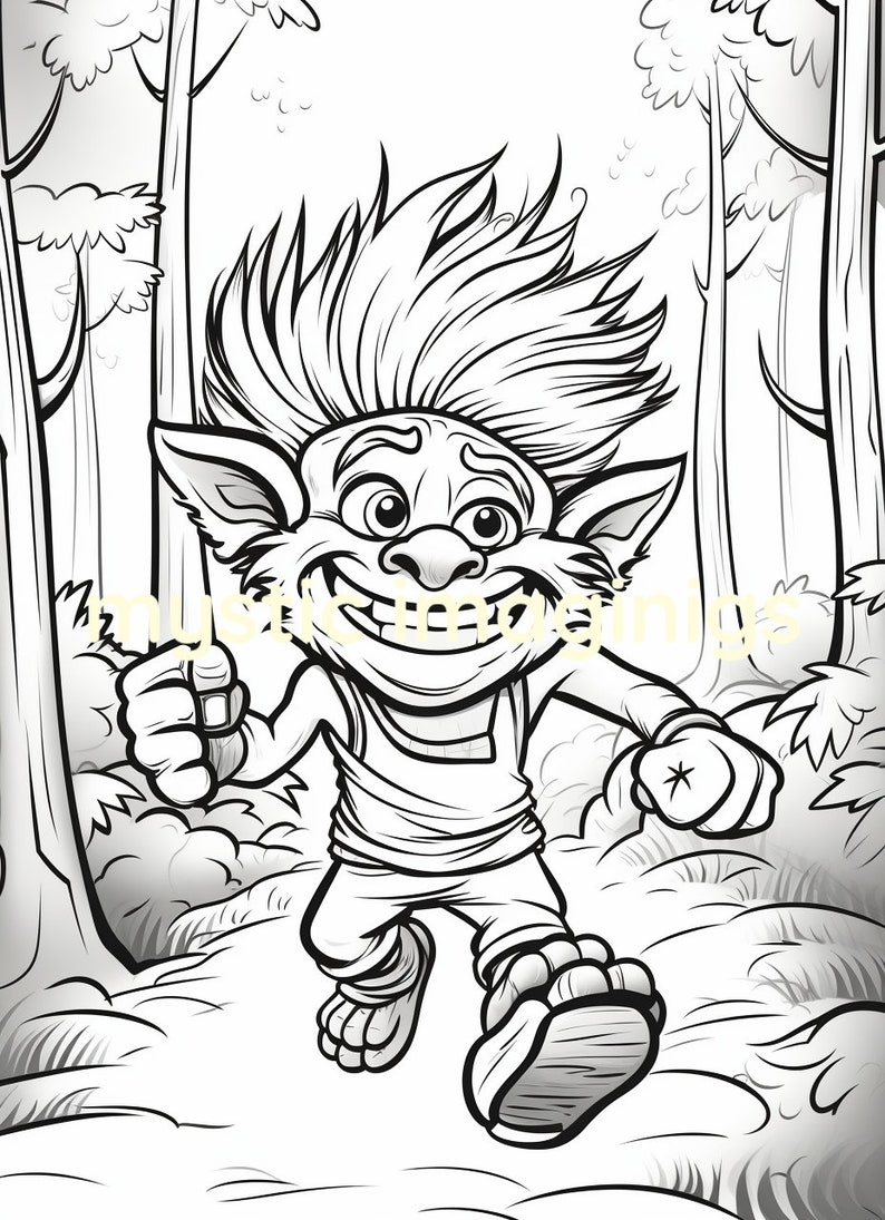 Printable Troll Coloring Pages for Kids. Twelve Colorings. Digital Pdf ...