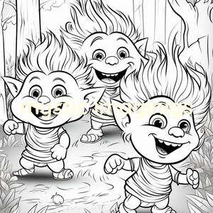 Printable Troll Coloring Pages for Kids. Twelve Colorings. Digital Pdf ...