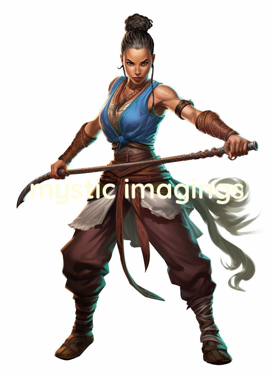 Female Monk Character Art, Dungeons and Dragons, RPG, Human, Half Elf ...