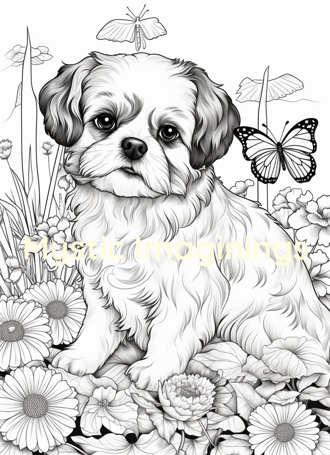 Printable Puppy and Kitten Coloring Pages for Kids. Twelve Colorings ...